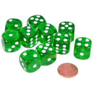 JustMikeO Set of 50 Six Sided D6 16Mm Standard Rounded Translucent Dice Die - Multicolor