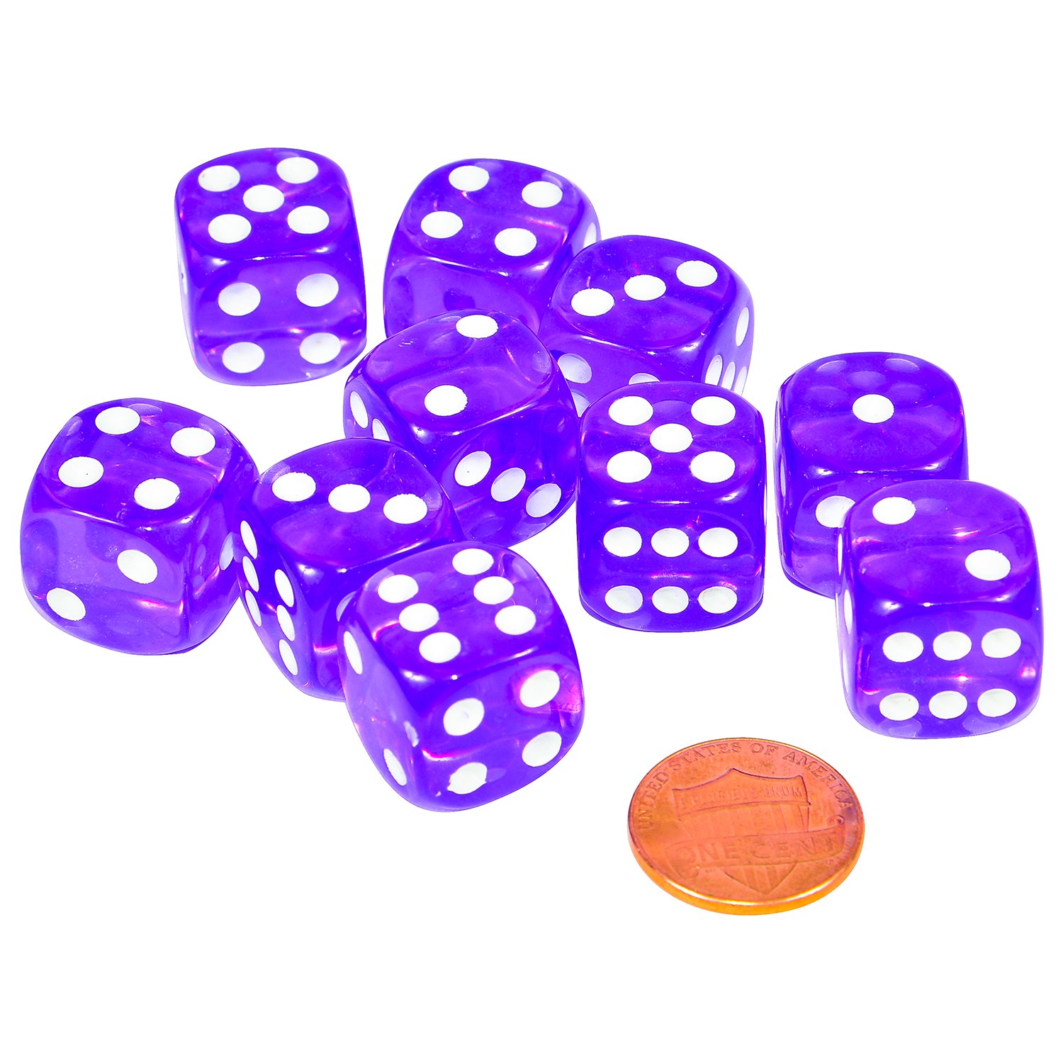 JustMikeO Set of 50 Six Sided D6 16Mm Standard Rounded Translucent Dice Die - Multicolor