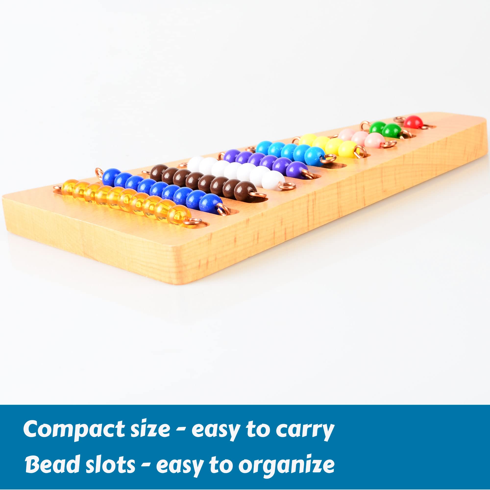 BOHS Montessori Bead Stair Set, 1-10 Counting, with Sorting Tray- Compact Educational Toy for Preschool Learning