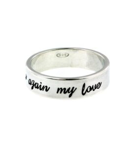 personalized sterling silver band ring - genuine 925 sterling silver