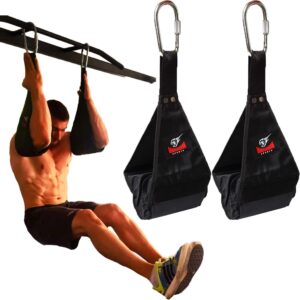 premium ab slings straps - rip-resistant heavy duty pair for pull up bar hanging leg raiser fitness - ab exercise equipment, superb arm padding for abdominal training workout equipment