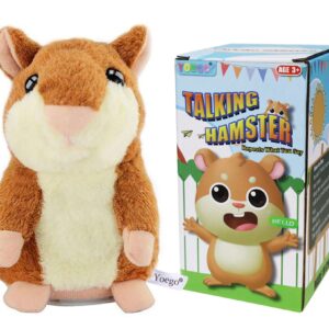 YOEGO Talking Hamster Repeats What You Say Interactive Stuffed Plush Animal Talking Toy,Perfect Toy Gifts for Boys Girls Age 3+ (Brown)