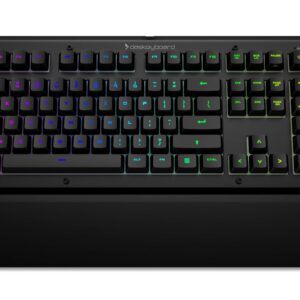 Das Keyboard X50Q Programmable RGB Mechanical Keyboard for Work & Gaming, Soft Tactile Mechanical Switches, Pre-Built Q Applets, Palm Rest, Volume Knob, Aluminum Top (104 Keys, Black)