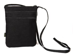 hempmania 100% hemp three zip purse-large (black)