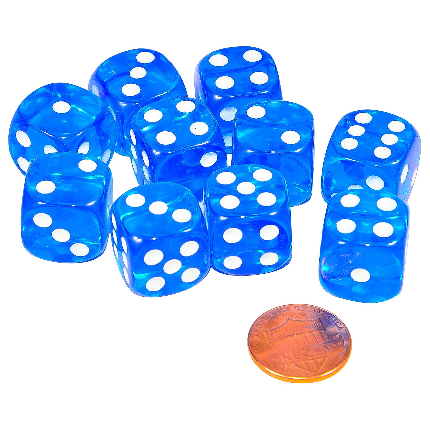 JustMikeO Set of 50 Six Sided D6 16Mm Standard Rounded Translucent Dice Die - Multicolor