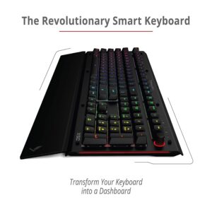 Das Keyboard X50Q Programmable RGB Mechanical Keyboard for Work & Gaming, Soft Tactile Mechanical Switches, Pre-Built Q Applets, Palm Rest, Volume Knob, Aluminum Top (104 Keys, Black)