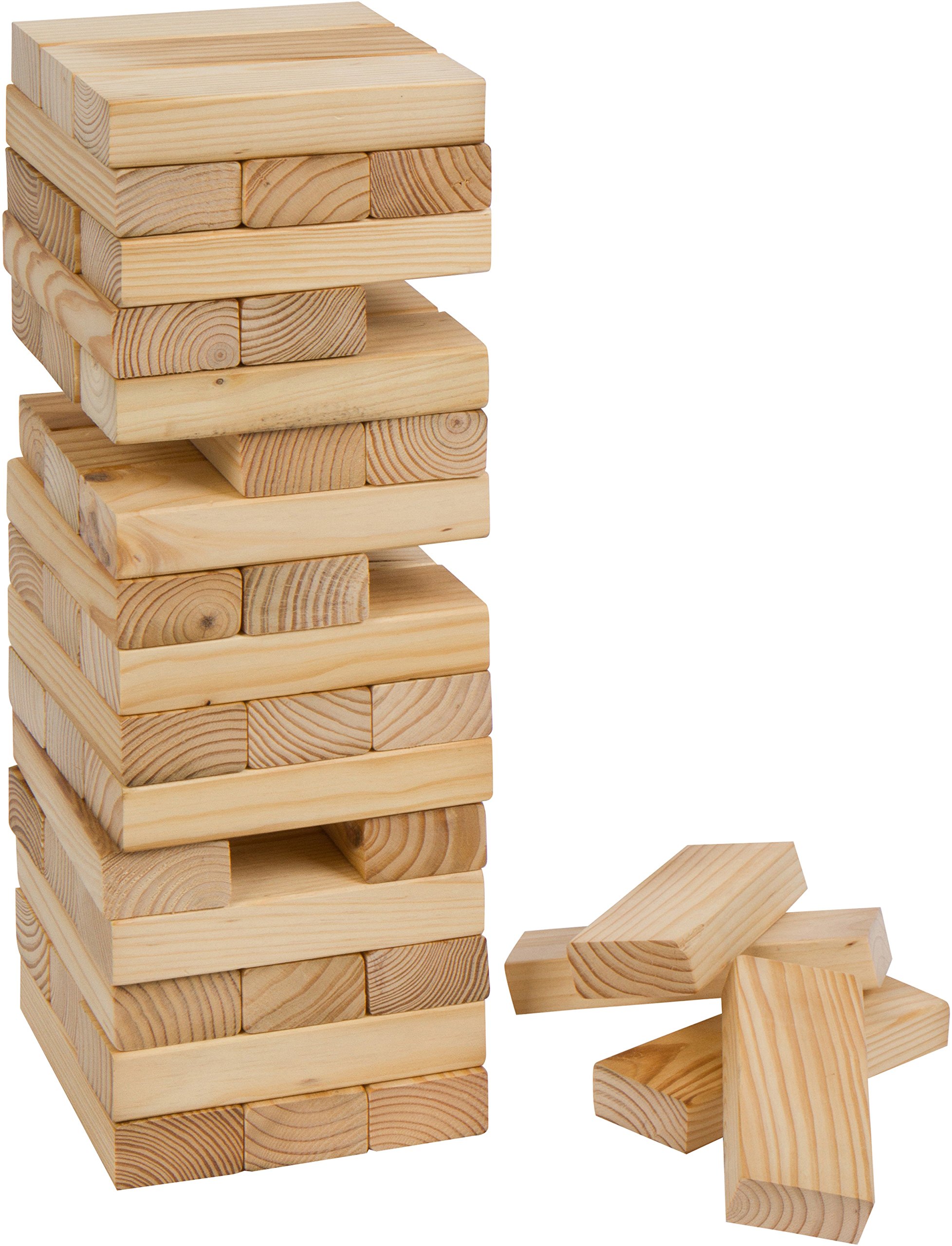 Trademark Innovations 1.5' Tall Giant Wooden Stacking Puzzle Game with Carry Case (48-Piece)