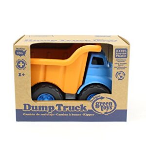 Green Toys Dump Truck, Blue/Orange - Pretend Play, Motor Skills, Kids Toy Vehicle. No BPA, phthalates, PVC. Dishwasher Safe, Recycled Plastic, Made in USA.,Gold/Blue, 10"X7.5"x6.75"