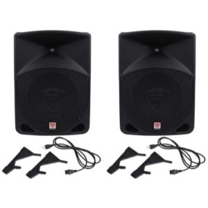 rockville pair power gig rpg10 10" powered active 1200 watt 2-way dj pa speakers