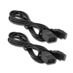 eluugie 2 packs 6ft replacement extension cord cable for sega genesis 2/3 controller extension cord