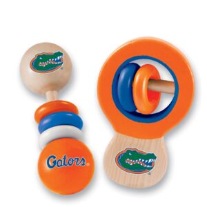 BabyFanatic Wood Rattle 2 Pack - NCAA Florida Gators - Officially Licensed Baby Toy Set