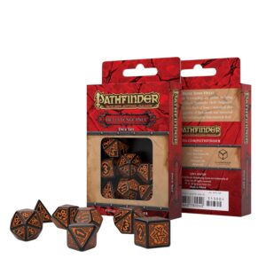 Q-Workshop Pathfinder Hell's Vengeance RPG Ornamented Dice Set 7 Polyhedral Pieces,SPAT69QWP