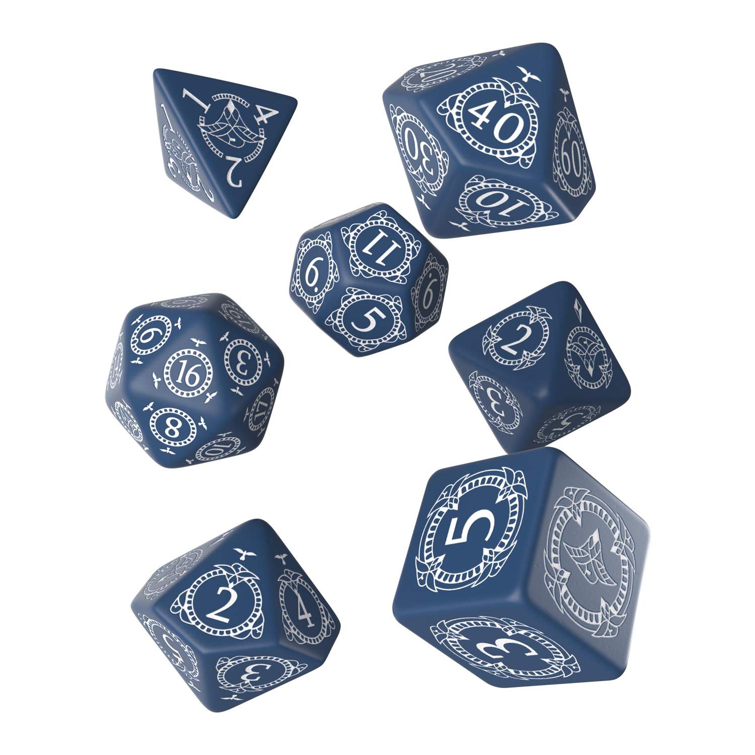 Q-Workshop Pathfinder Hell's Rebels Rpg Ornamented Dice Set 7 Polyhedral Pieces,QWOPAT82