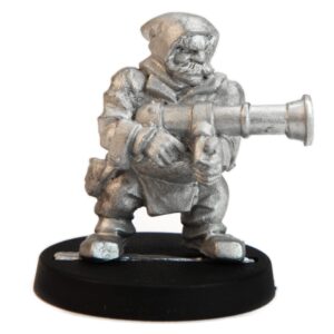 stonehaven dwarf cannoneer no beard miniature figure (for 28mm scale table top war games) - made in us