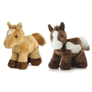 aurora paint plush horse & prancer red roan horse mini flopsie 8" bundle