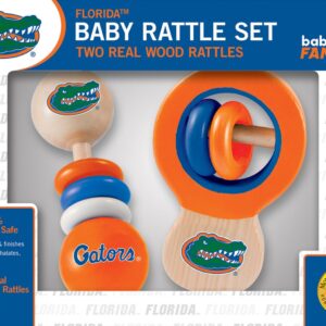 BabyFanatic Wood Rattle 2 Pack - NCAA Florida Gators - Officially Licensed Baby Toy Set