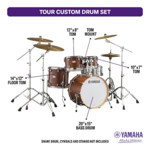 Yamaha Tour Custom Maple 4pc Fusion Shell Pack, Chocolate Satin