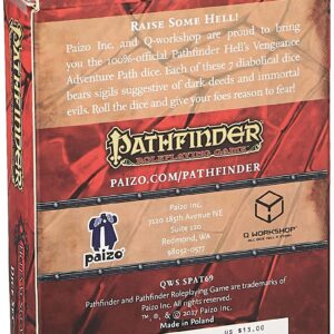 Q-Workshop Pathfinder Hell's Vengeance RPG Ornamented Dice Set 7 Polyhedral Pieces,SPAT69QWP