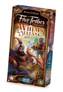 five tribes whims of the sultan board game expansion - control new cities! worker placement strategy game for kids & adults, ages 13+, 2-4 players, 40-80 minute playtime, made by days of wonder