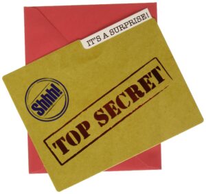 amscan party supplies top secret large novelty invitations (8 ct), 4 3/4" x 6", multi