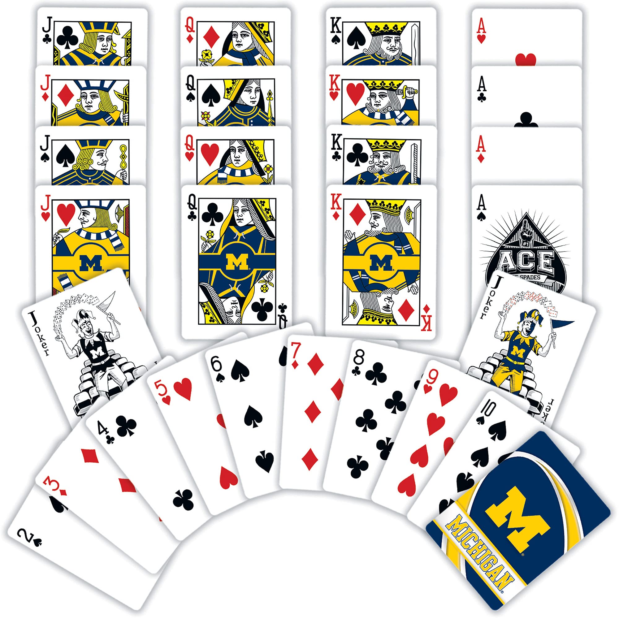 MasterPieces NCAA Michigan Wolverines Playing Cards, 2.5" x 3.5", 0 months to 1200 months