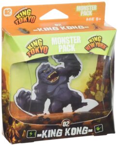 iello: monster pack king kong expansion, strategy board game, introduces king kong into the roster, 2 to 6 players, 30 minute play time, ages 8 and up