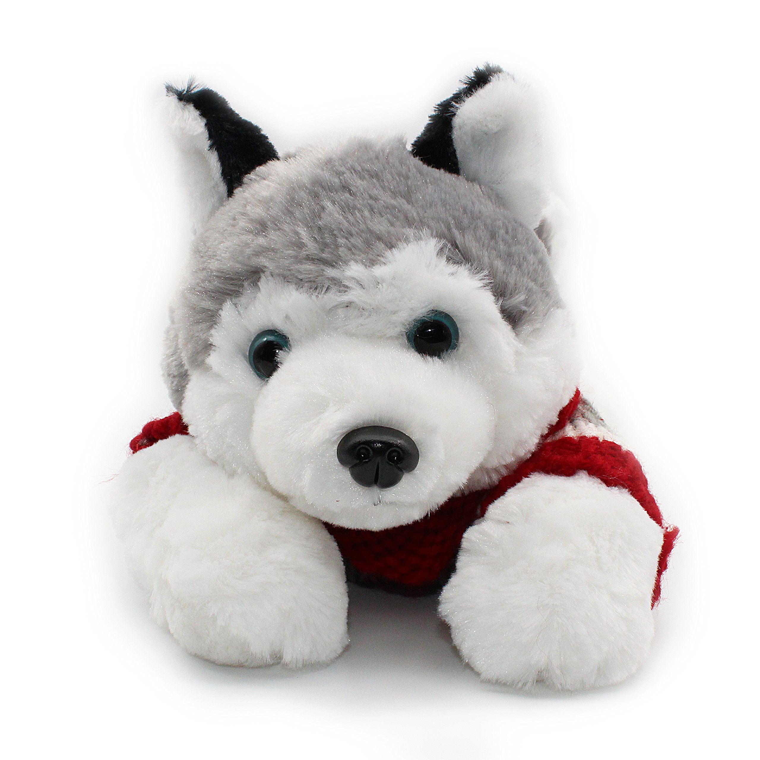 Vintoys Soft Plush Toy Lying Siberian Husky Plush Puppy Stuffed Animals Dogs 12"