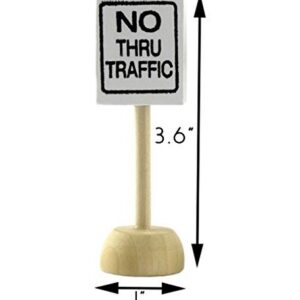 Attatoy Toy Wooden Road Construction Traffic Sign Set; Street Signs Small Toy Cars and Other Diecast Vehicles & Wood Cars & Toys