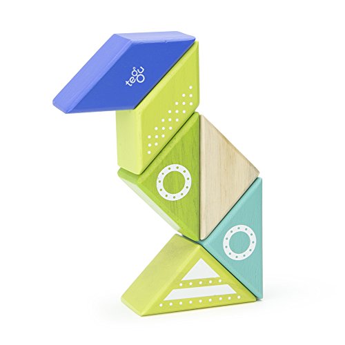 6 Piece Tegu Travel Pal Magnetic Wooden Block Set, Spaceship