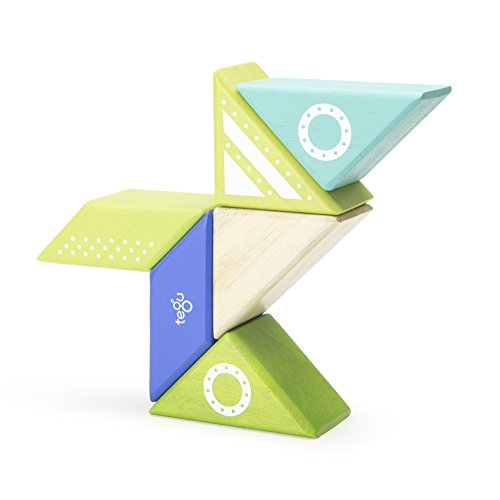 6 Piece Tegu Travel Pal Magnetic Wooden Block Set, Spaceship