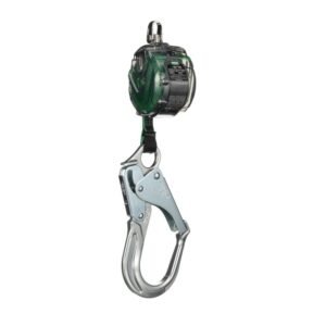 MSA 63013-00A V-TEC Personal Fall Limiter - 10' (3m), Single-Leg, AL36CL Snaphook Anchorage Connection, Steel Carabiner Harness Connection, Retractable Web Lanyard Clear