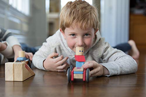 6 Piece Tegu Travel Pal Magnetic Wooden Block Set, Spaceship