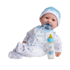 JC Toys, La Baby 16-inch Blue Washable Soft Body Boy Baby Doll with Accessories - For Children 12 Months and older, Designed by Berenguer