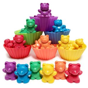 jumbo counting bears with stacking cups - montessori educational sorting rainbow toys for 3 year old boys and girls with 48 preschool math manipulatives, toy storage and toddler games ebook