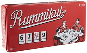 rummikub in retro tin - the original rummy tile game by pressman red, 5"