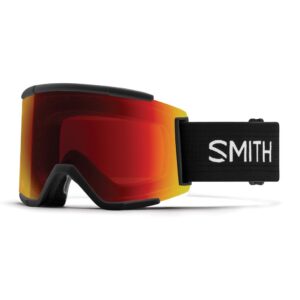 smith optics squad xl snow goggles black with cp sun red mirror and cp storm rose lens