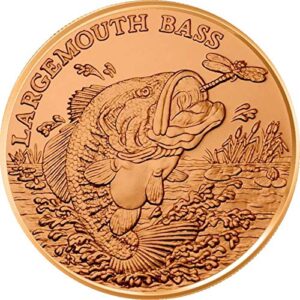 Jig Pro Shop American Wildlife Series 1 oz .999 Pure Copper Round/Challenge Coin (Largemouth Bass)