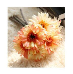 artfen artificial gerbera flower artificial daisy flowers bride bridesmaid holding flowers 7 stems silk daisies flower wedding bouquet living room office party garden diy decoration autumn scenery