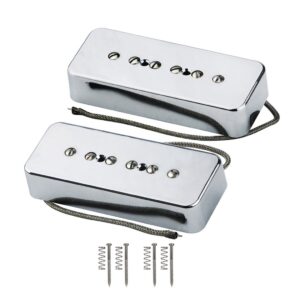 fleor alnico 5 single coil pickup soap bar pickups chrome p90 neck & bridge pickup set