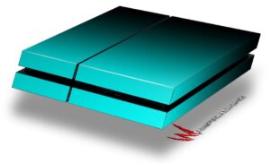 smooth fades neon teal black - decal style skin fits original ps4 gaming console