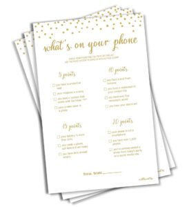 what's on your phone game - gold confetti (50-sheets)