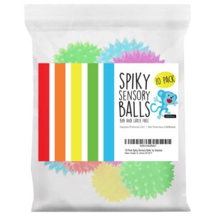 IMPRESA 10-Pack of Spiky Sensory Balls - Squeezy and Bouncy Fidget Toys/Sensory Toys - BPA/Phthalate/Latex-Free