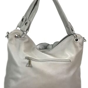 Zzfab Big Flower Purse with Clasp Grey