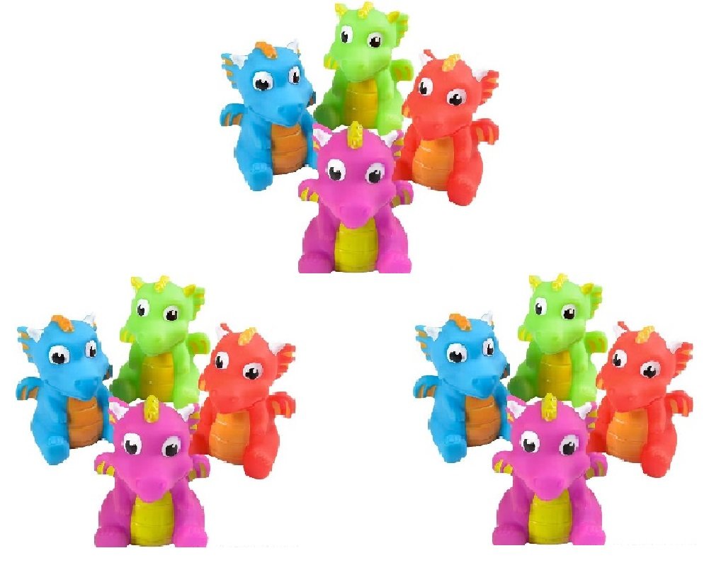 Dragon Squirts Set of 12 Playful Bathtub and Birthday Party Goody Bag Toys