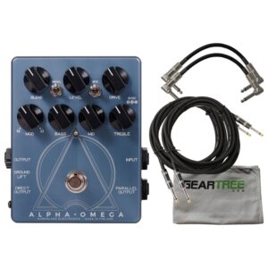 darkglass alpha omega bass pre-amp and overdrive pedal w/cloth and 4 cables