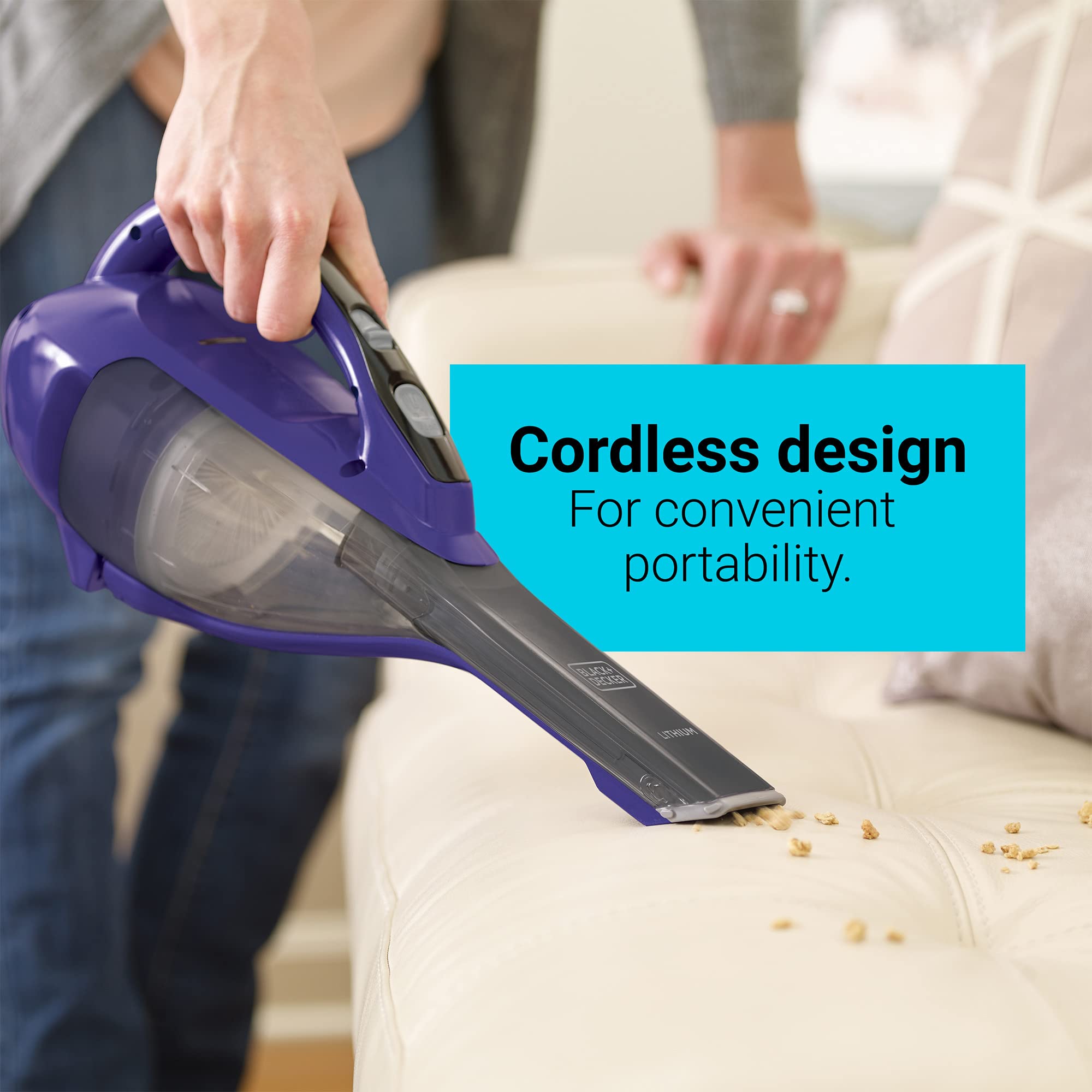 BLACK+DECKER dustbuster furbuster AdvancedClean Cordless Pet Handheld Vacuum, Home and Car Vacuum (HLVA325JP07)