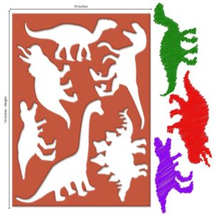 karty large dinosaur stencils for kids extra thick includes 20 large dinosaur shapes with pictures and info about each dinosaur most durable animal stencils available for arts & crafts