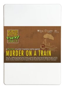 murder mystery flexi party murder on a train 6-14 player dinner party game