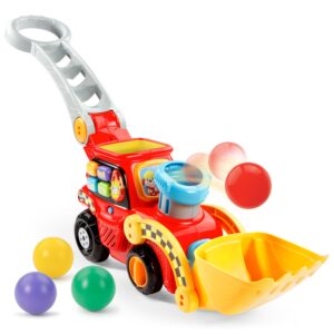 VTech Pop-a-Balls Push and Pop Bulldozer, Red