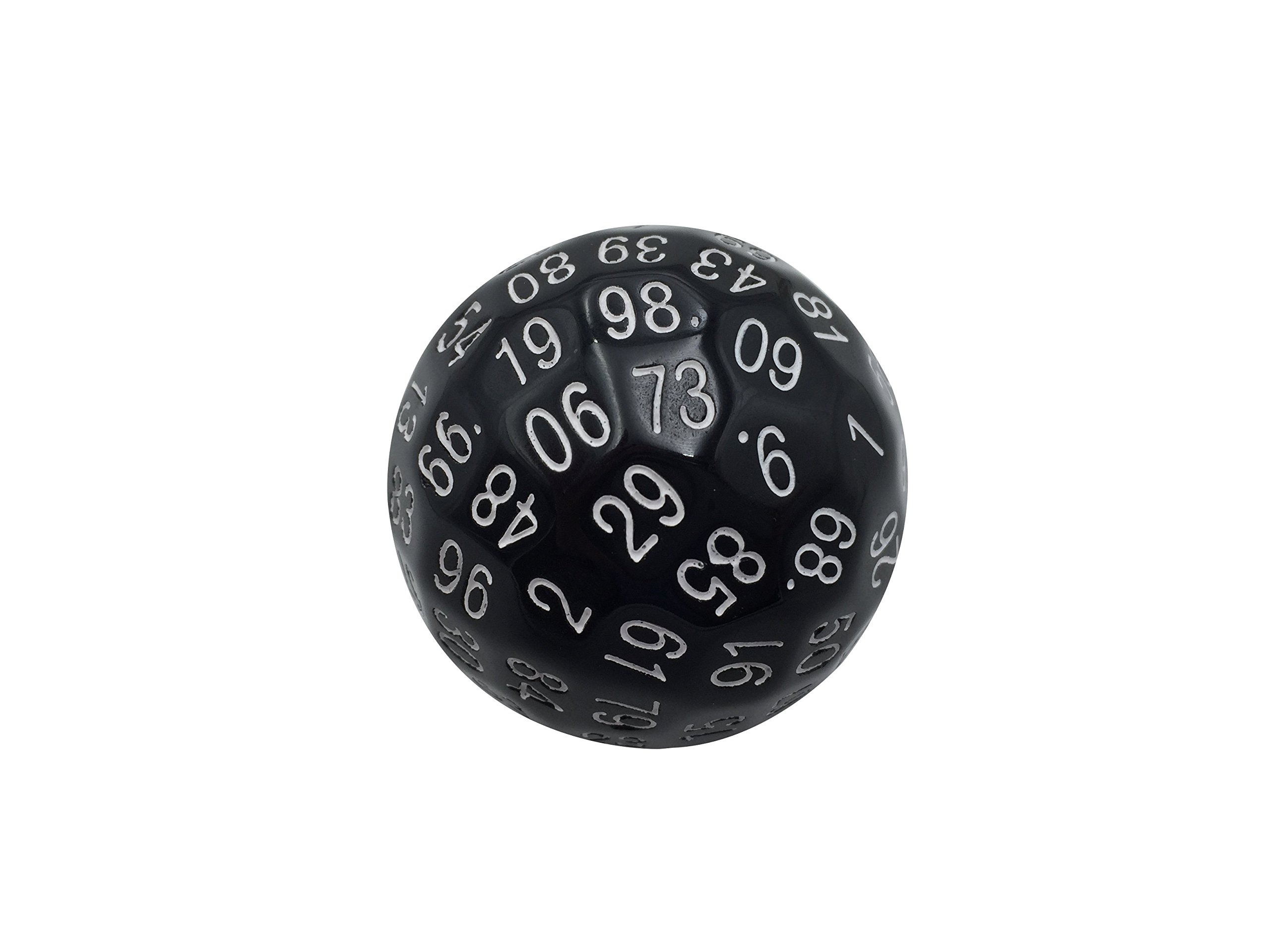 Skull Splitter Dice Single 100 Sided Polyhedral Dice (D100) | Solid Black Color with White Numbering (45mm) by Skull Splitter Dice